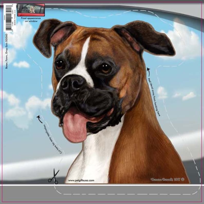 Boxer (uncropped) - Dogs on the Move Window Cling - Etsy