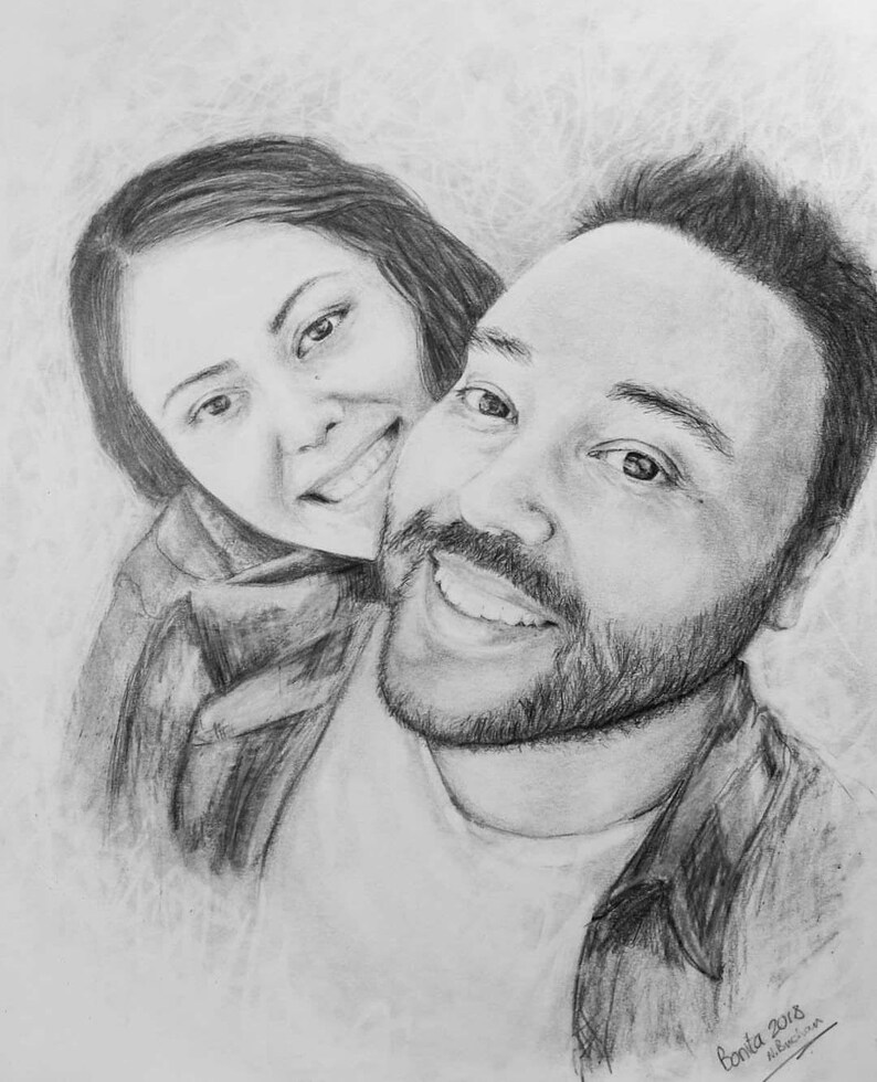 Original Bespoke Portrait Drawing of You or Loved Ones. - Etsy