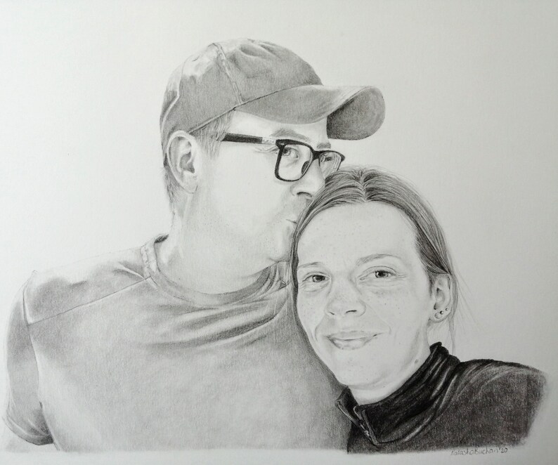 Large Pencil Drawing of Loved Ones and Pets - Etsy
