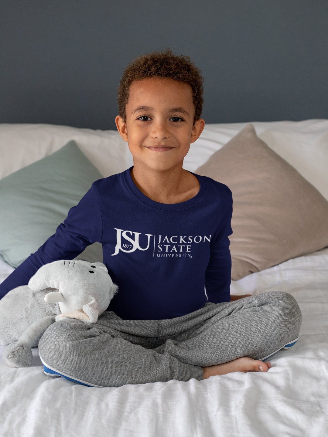 Jackson State University Tigers White Side Floating JSU 1877 Youth ...