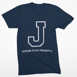 Jackson State University Tigers Blue and White J Short Sleeve T-shirt ...