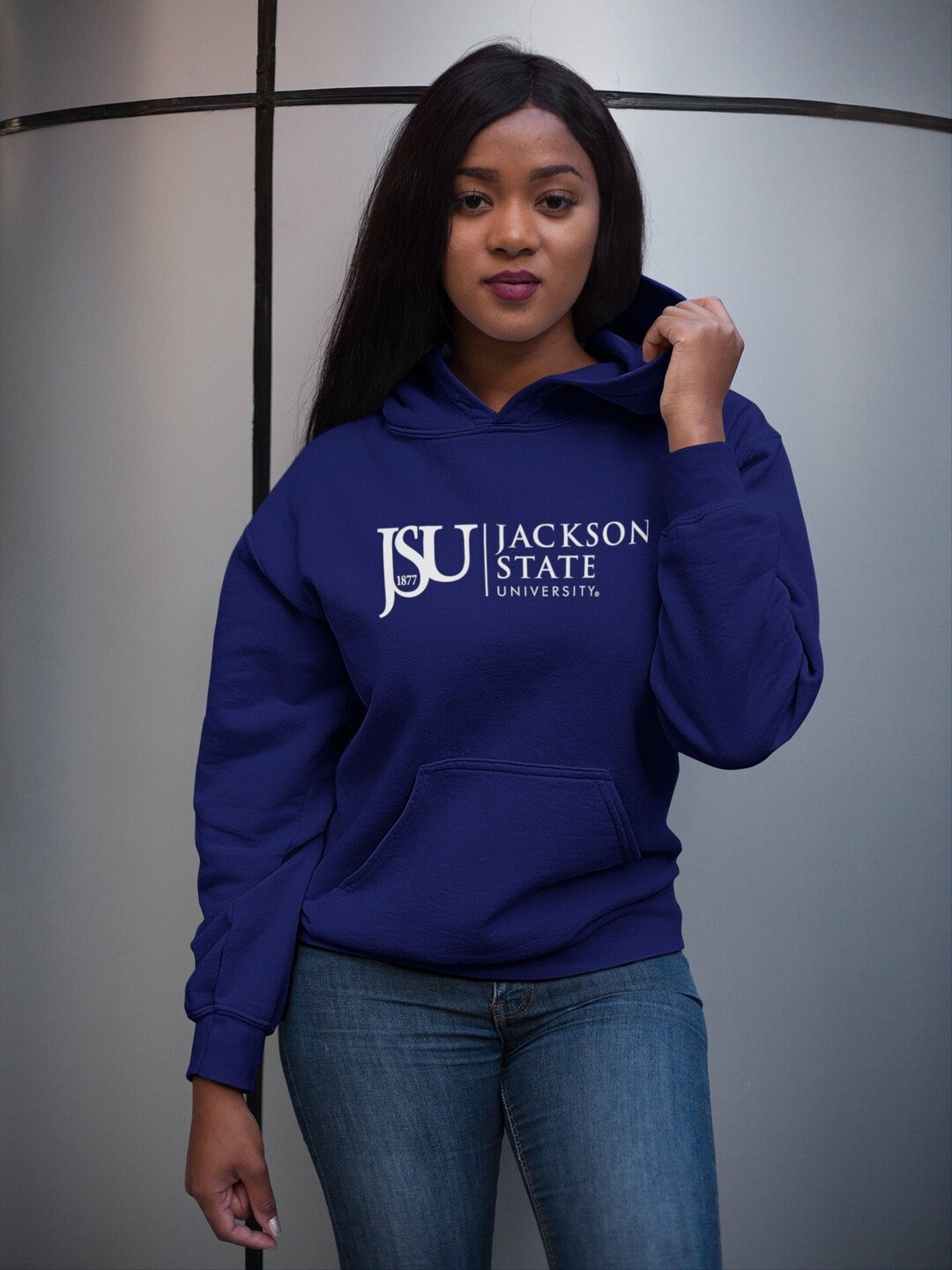 Jackson State Tigers White Side Floating JSU 1877 Hoodiewinter Clothing ...