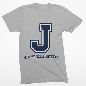 Jackson State University Tigers Blue and White J Short Sleeve T-shirt ...