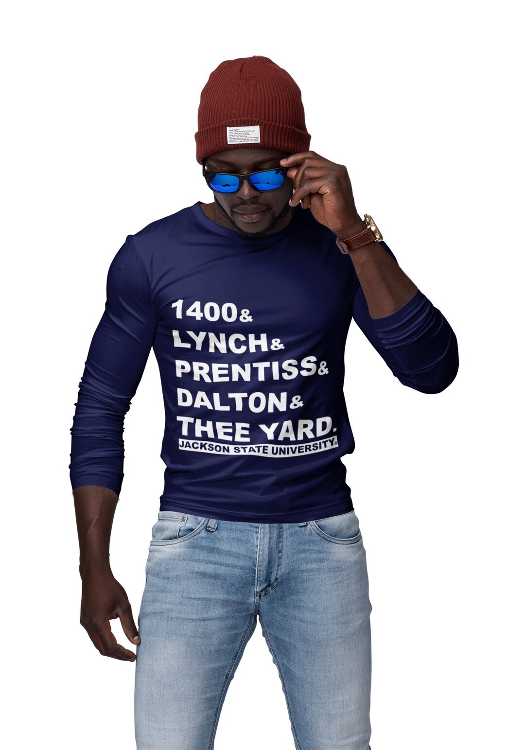 Jackson State Tigers Thee Block Long Sleeve T-shirt, JSU T-shirt, JSU ...