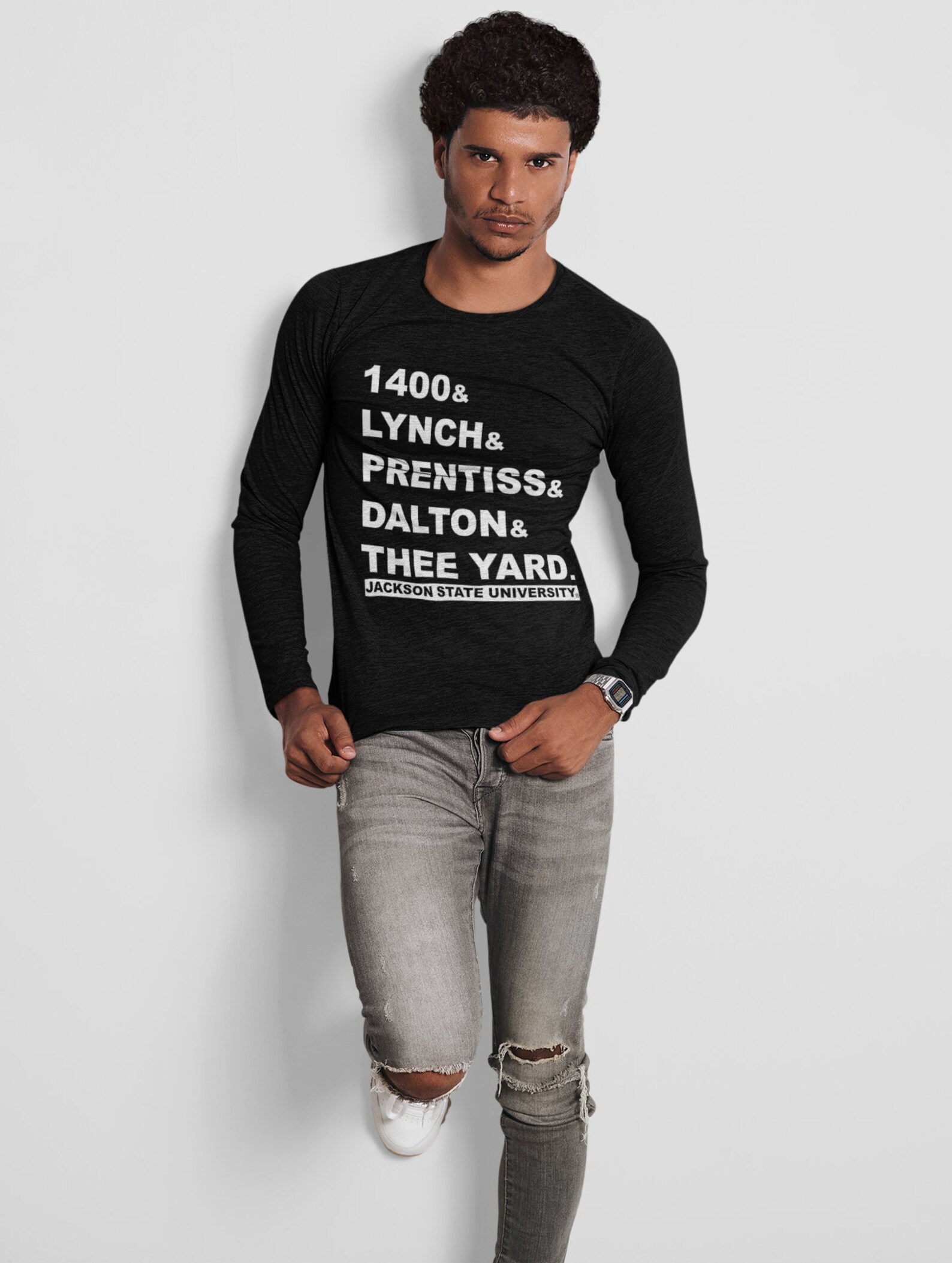 Jackson State Tigers Thee Block Long Sleeve T-shirt, JSU T-shirt, JSU ...