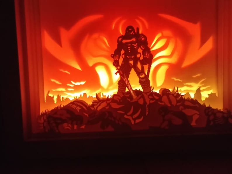 DOOM Eternal-paper Cut Light Box LIMITED - Etsy
