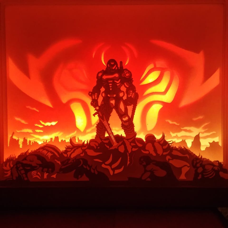 DOOM Eternal-paper Cut Light Box LIMITED - Etsy