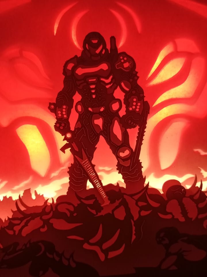 DOOM Eternal-paper Cut Light Box *LIMITED* - Etsy