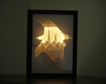 Lord of the Rings Shadow Box LED Paper Cut Light Box/light Box ...