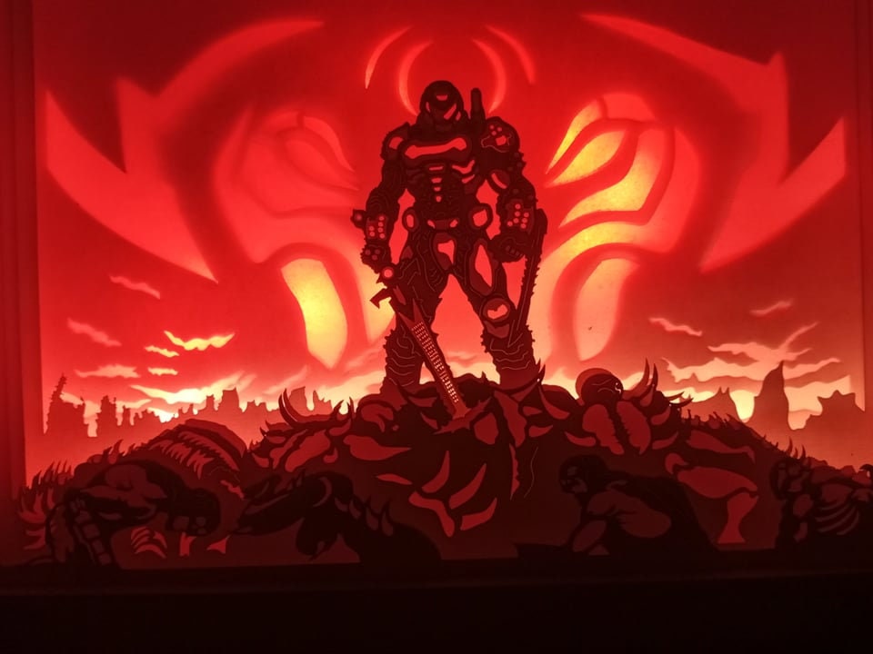 DOOM Eternal-paper Cut Light Box LIMITED - Etsy