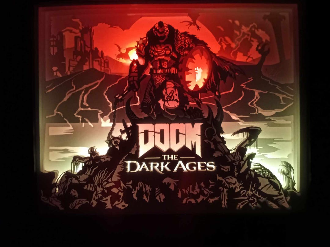 DOOM the Dark Ages-paper Cut Light Box *LIMITED* - Etsy