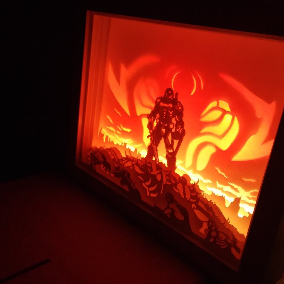 DOOM Eternal-paper Cut Light Box *LIMITED* - Etsy