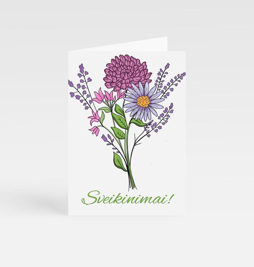 Lithuanian Greetings Card Sveikinimai, Atvirute, Lietuviskas Sveikinimu ...