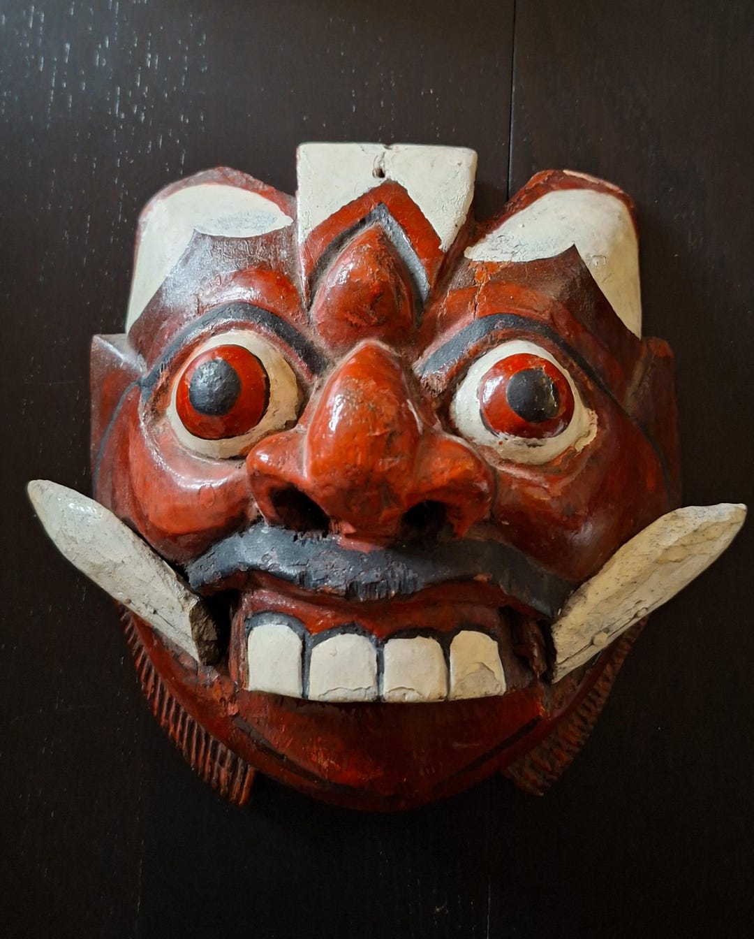 Authentic Handcarved Rare Topeng Demon Ogre Mask From East and Central ...