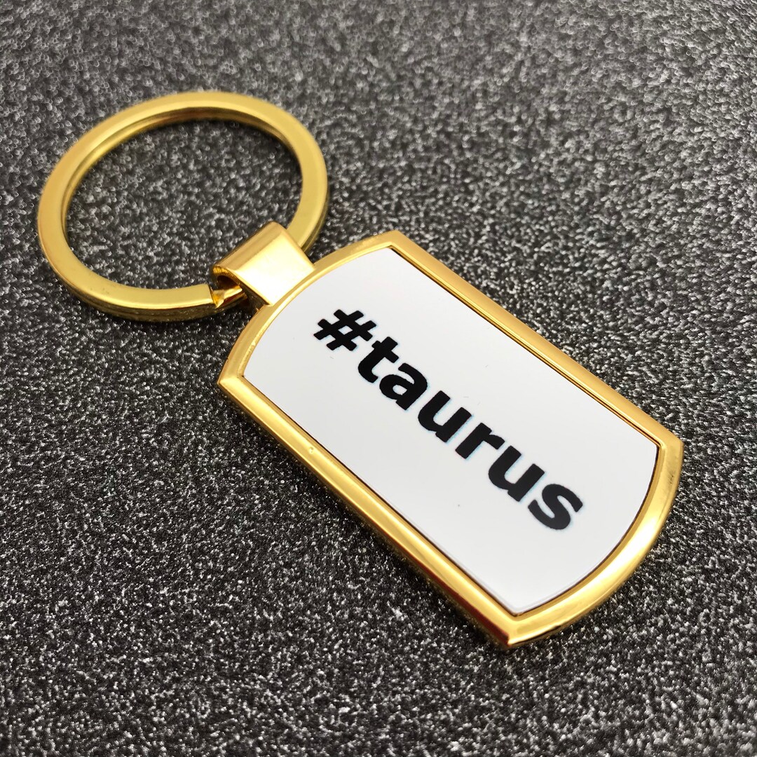 Taurus Zodiac Sign Gold Plated Car Keychain Astronomy - Etsy