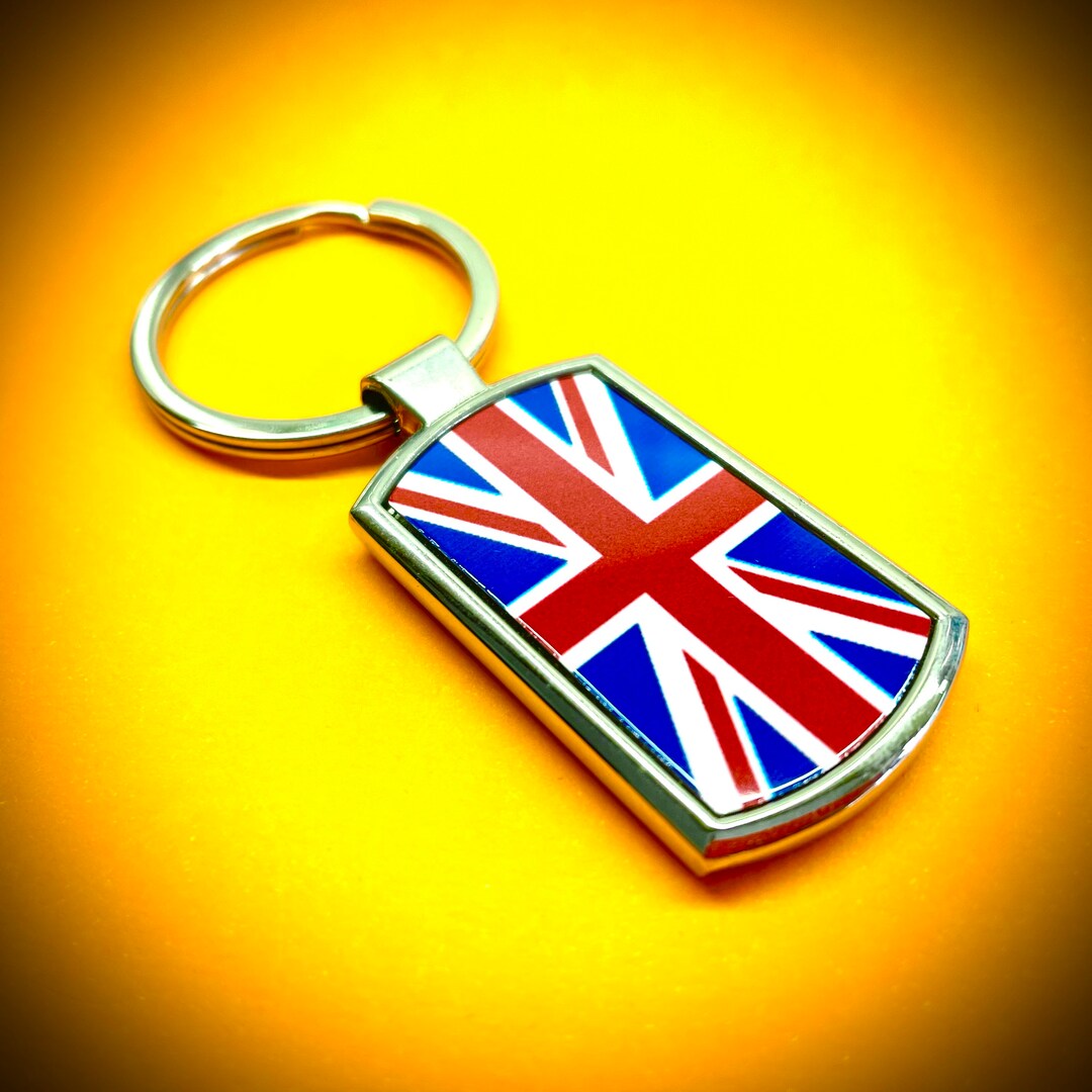 UK United Kingdom Flag Chrome Plated Key Ring Accessory - Etsy