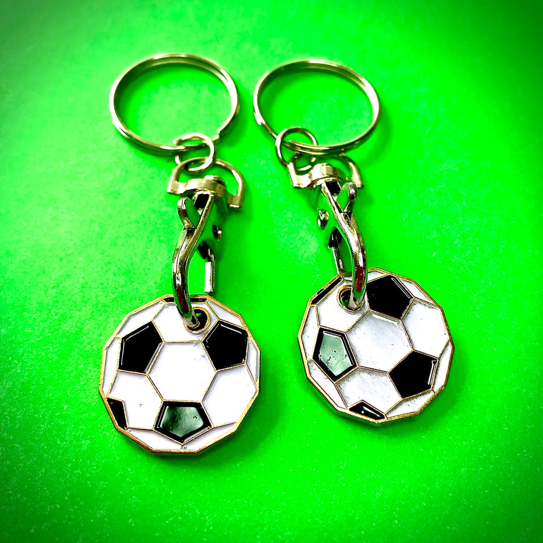 Football Soccer Trolley Coin Set 2 Keyrings Velvet Gift Bag - Etsy