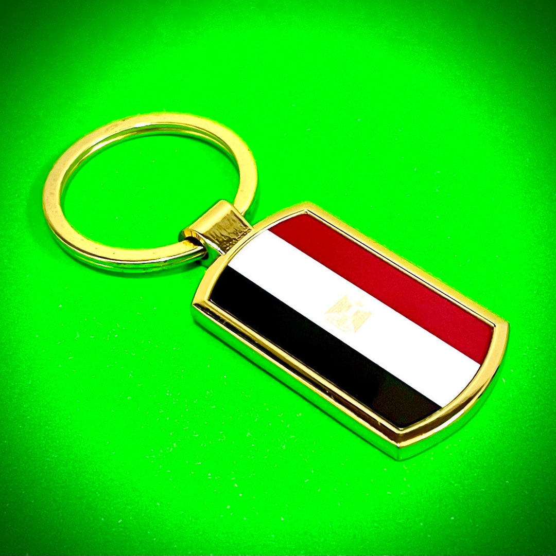 Egypt Flag Gold Plated Key Ring Car House Bike Key Chain - Etsy