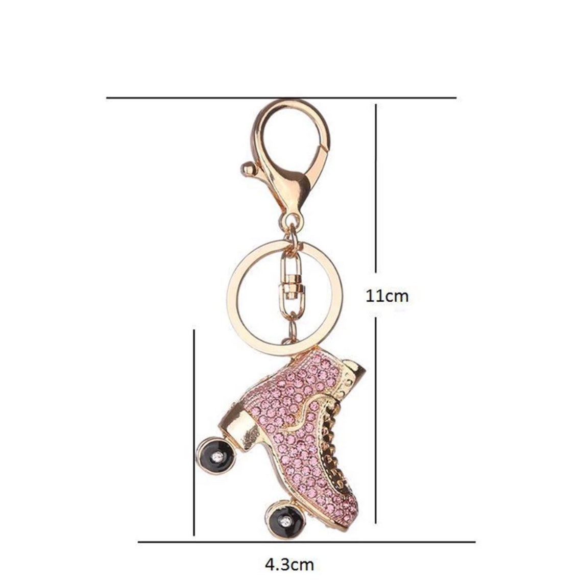 Roller Skate Diamond Crystals Gold Plated Home Key Ring - Etsy