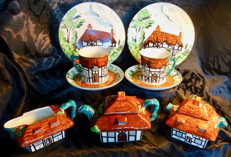 JOHN MADDOCK & Sons Ltd: ‘rustic’ Pattern, Cottage 'tea for Two', C ...