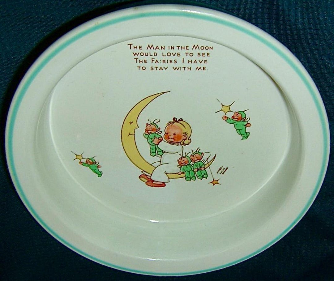 Shelley: Nursery-ware Baby’s Feeding Dish, ‘the Man in the Moon’, ‘boo ...