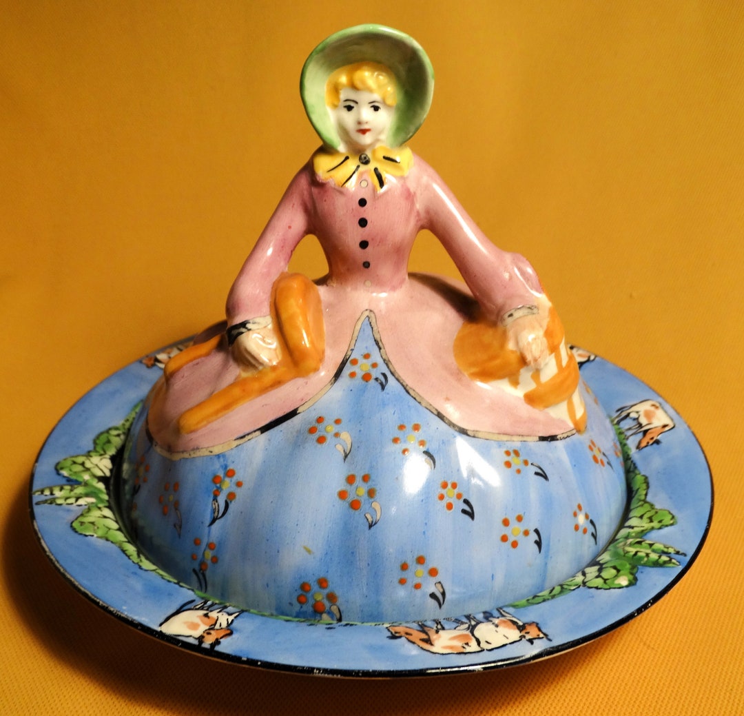 SOLIAN WARE: 1930s Whimsical DAIRYMAID Butter Dish and Cover. - Etsy