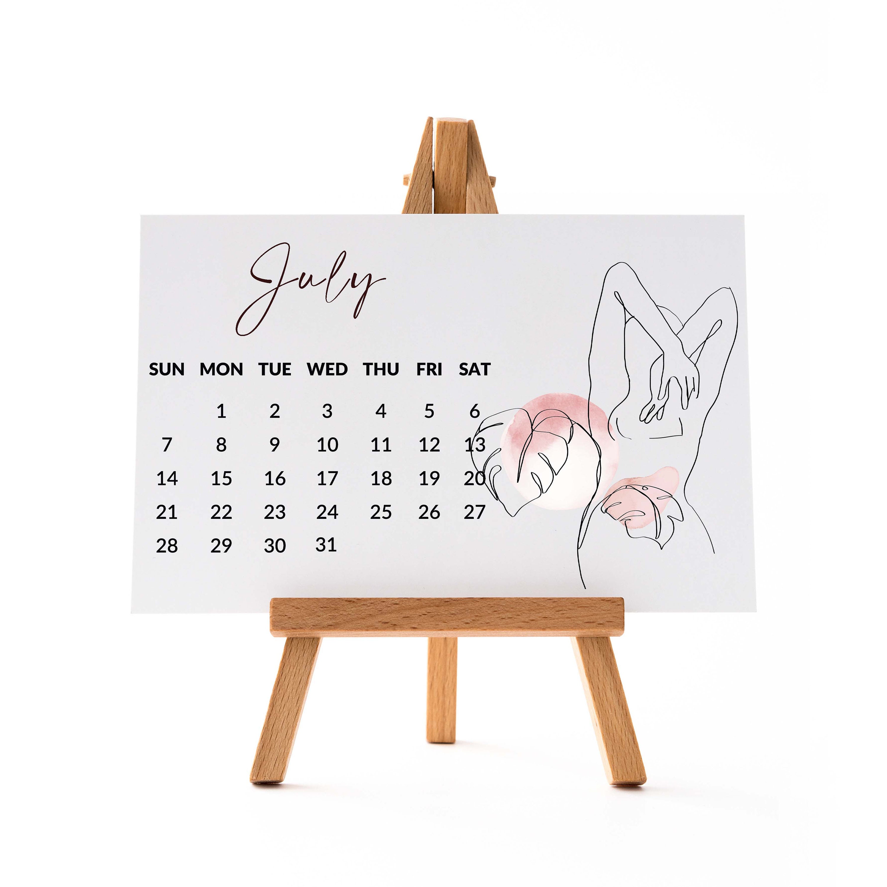 Calendar 2025 Calendar Desk Calendar With Wooden Easel Stand A6/A5/A4 ...