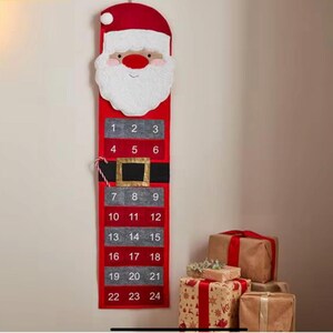 Christmas Santa Advent Calendar in Red White and Black - Cute Santa ...
