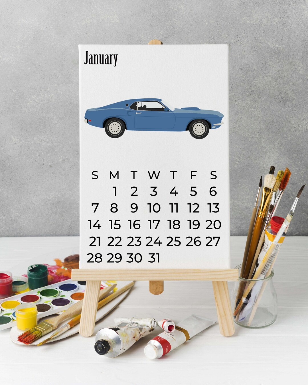 Calendar 2025 Desk Calendar With Wooden Easel Stand A6 A5 A4 Size ...