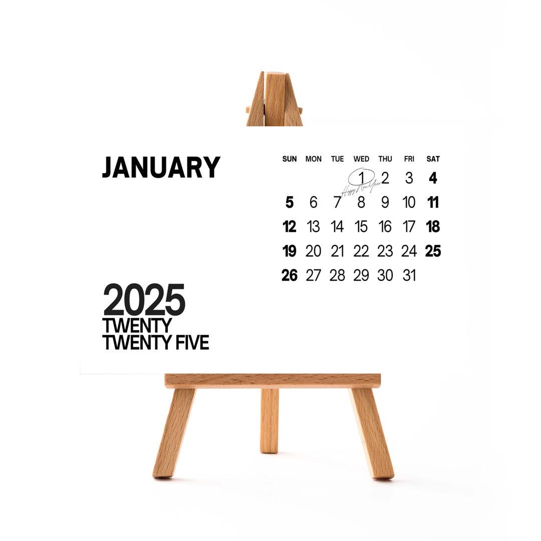 Calendar 2025 Desk Calendar With Wooden Easel Stand A6 A5 A4 Size ...