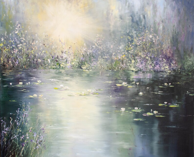 Original Oil Painting on Canvas , Impressionist Natural Landscape ...