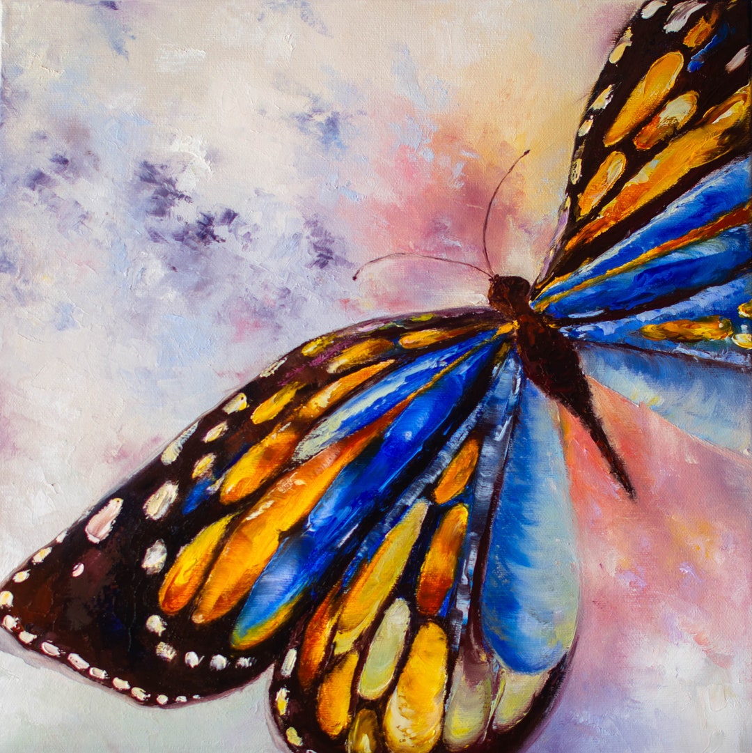 Sold. Original Oil Painting on Canvas for Wall Art, Butterfly ...