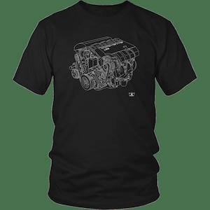 LS Engine Blueprint Shirt LS3 Corvette C5 Chevy Gm Hot Rod Motor V8 Big ...