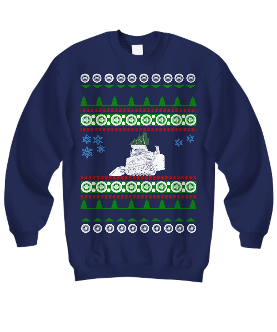 Heavy Equipment Loader Dozer Ugly Christmas Sweater Skidsteer Holiday ...