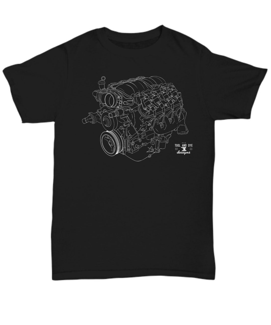 LS Engine Blueprint Shirt LS1 LS3 LS2 Corvette C5 Chevy Gm Camaro ...