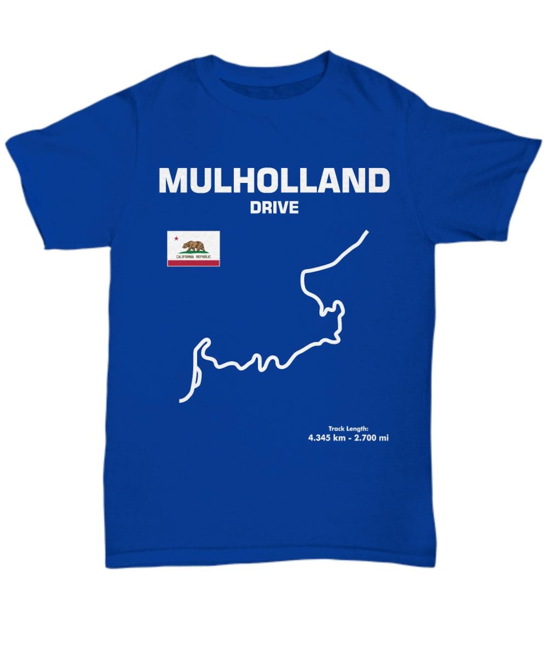 Mulholland Drive Canyon Outline Shirt Car Racing Track Day Gift Miata ...