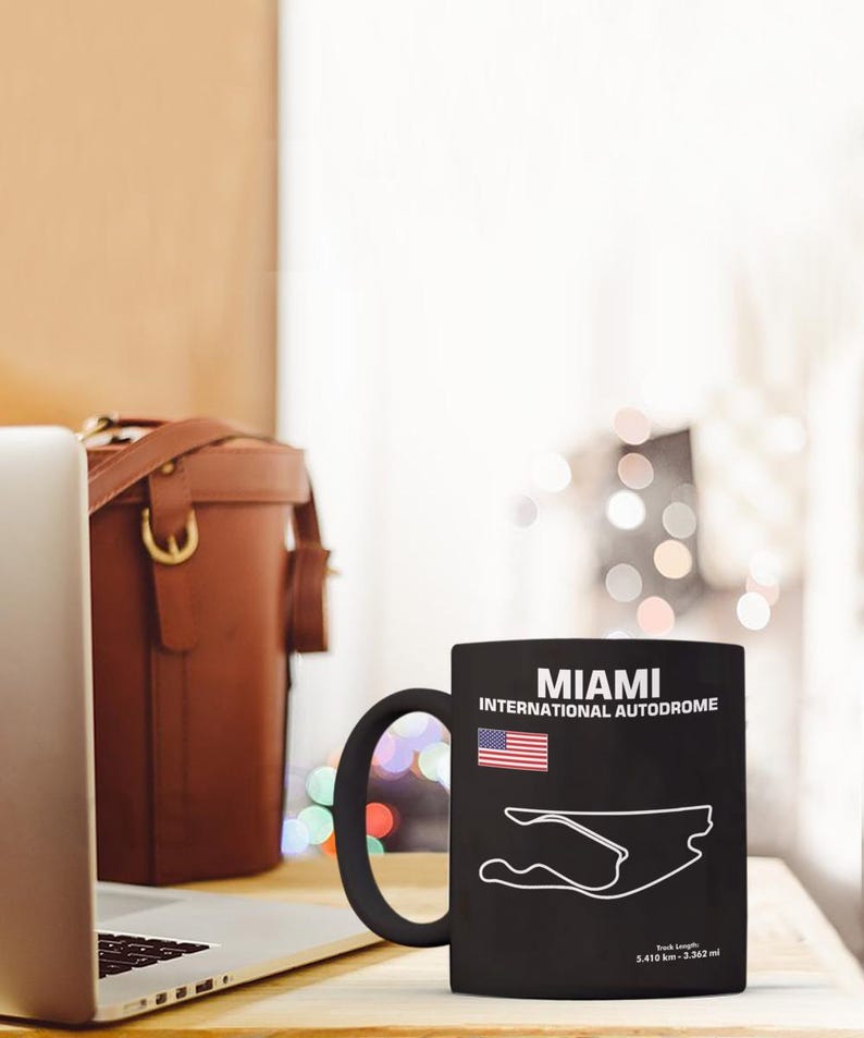 Track Outline Miami International Autodrom Mug 11 Ounce Race Track Scca ...