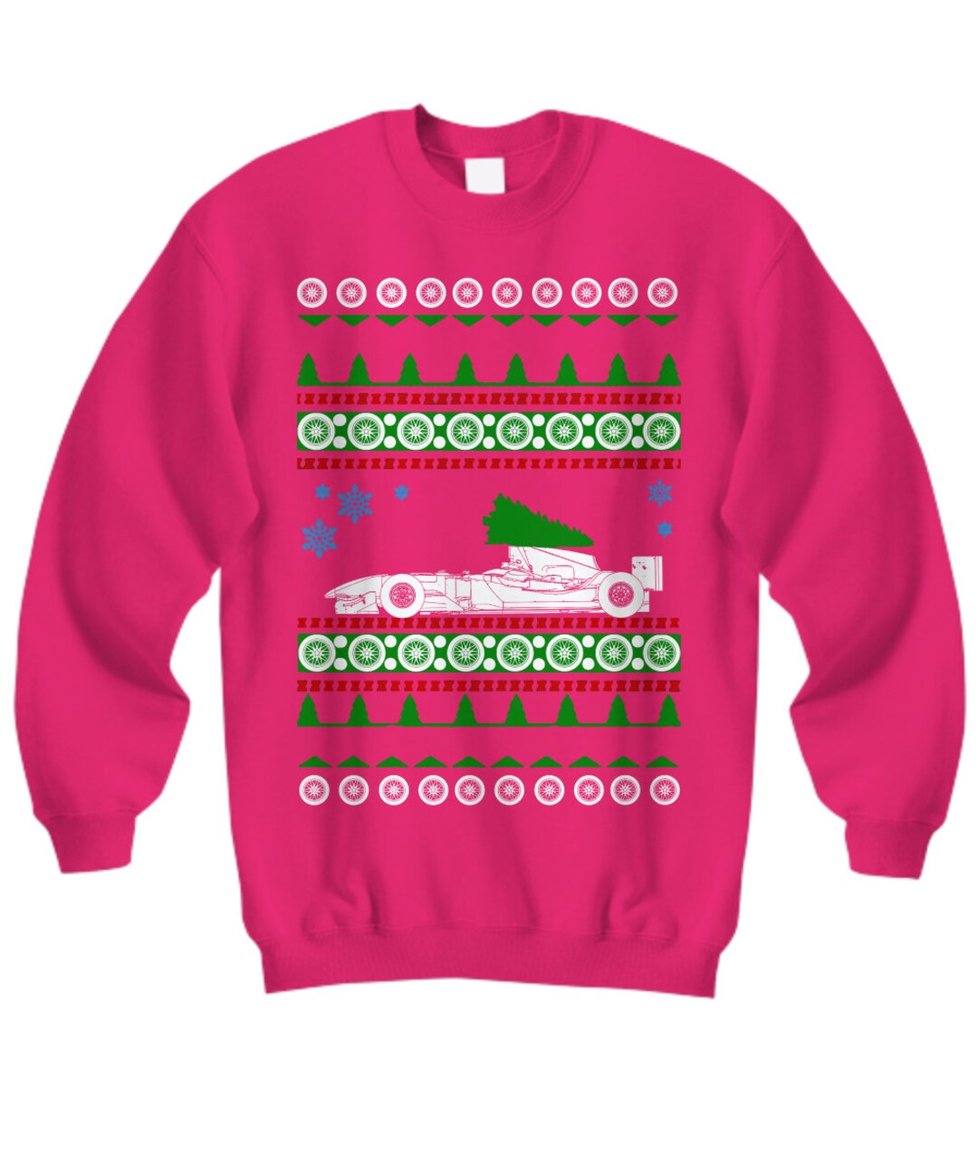Gift for Motorsports Fan, Open Wheel Race Car Ugly Christmas Sweater ...