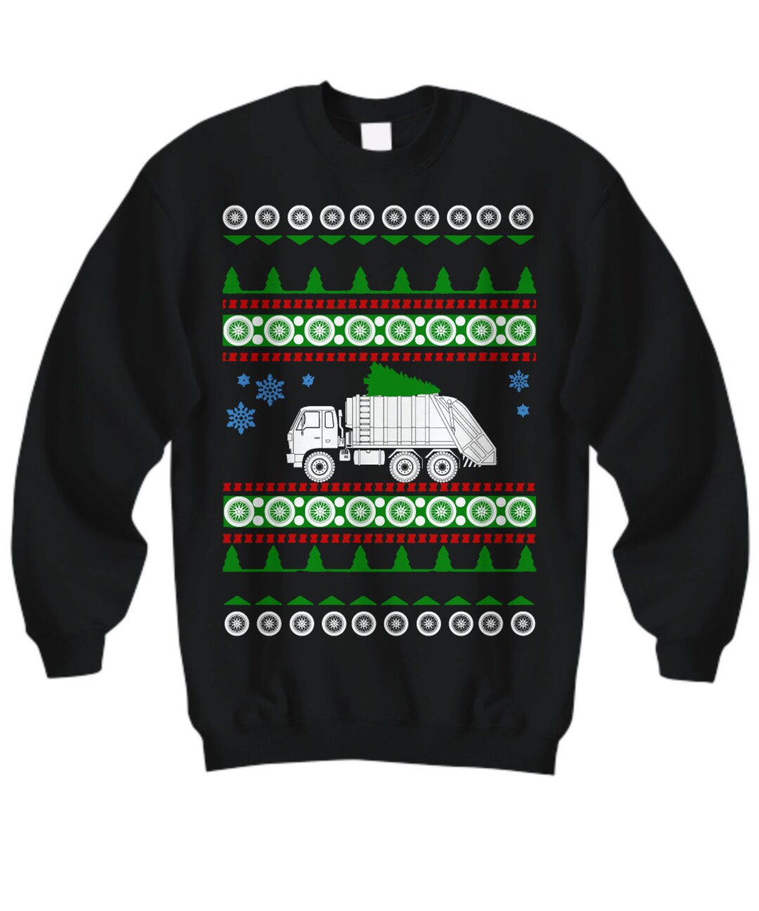 Garbage Truck Ugly Christmas Sweater Holiday Sweatshirt Waste ...