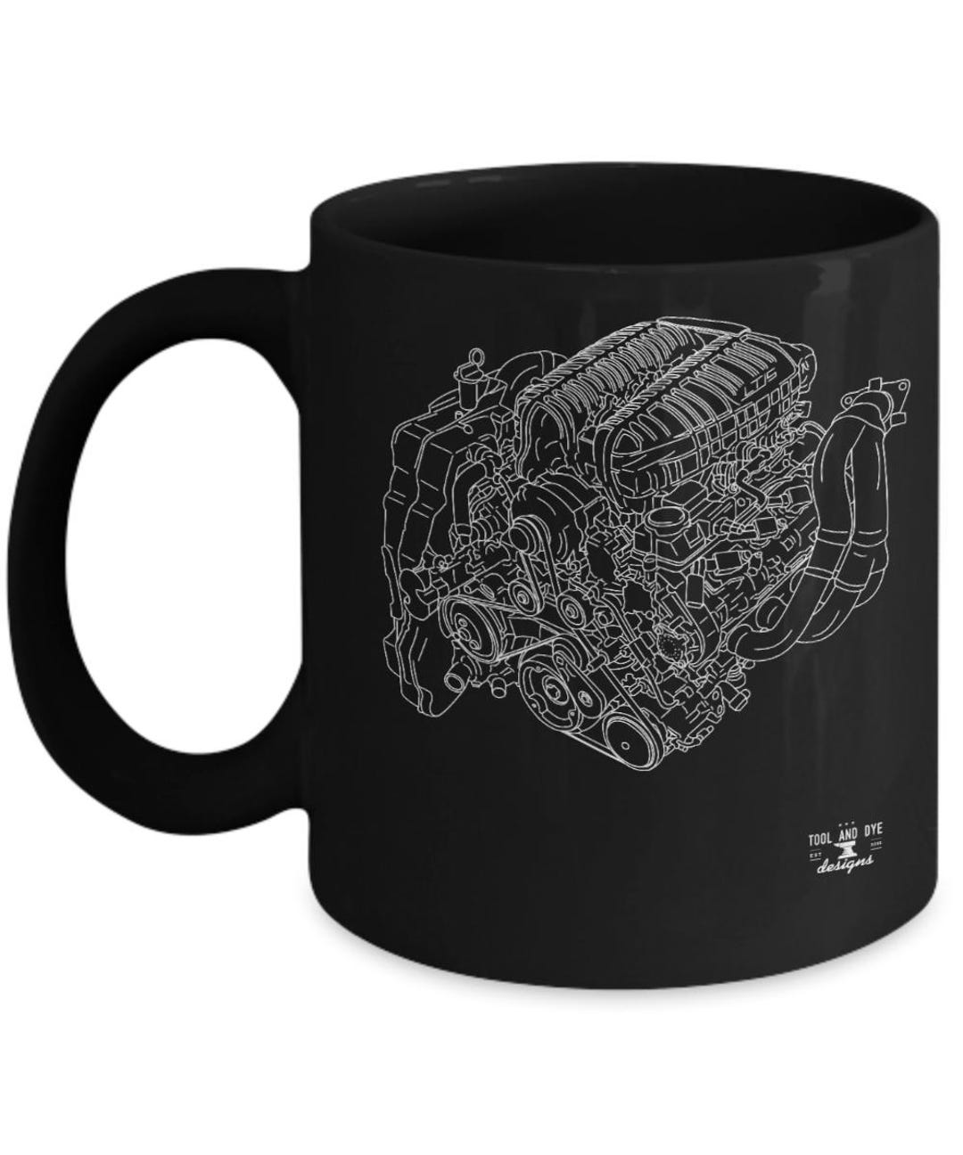C8 Z06 LT6 Corvette Engine Blueprint Coffee Mug 11 Ounce V8 LS Motor Ls ...