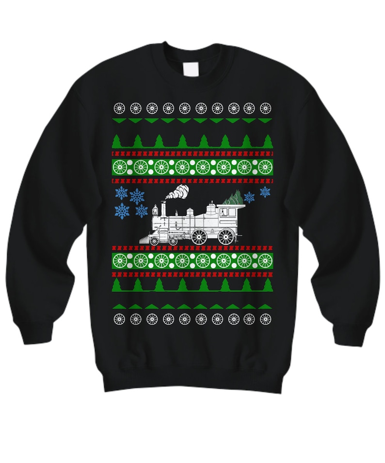 Steam Train Ugly Christmas Sweater Xmas Jumper Locomotive - Etsy