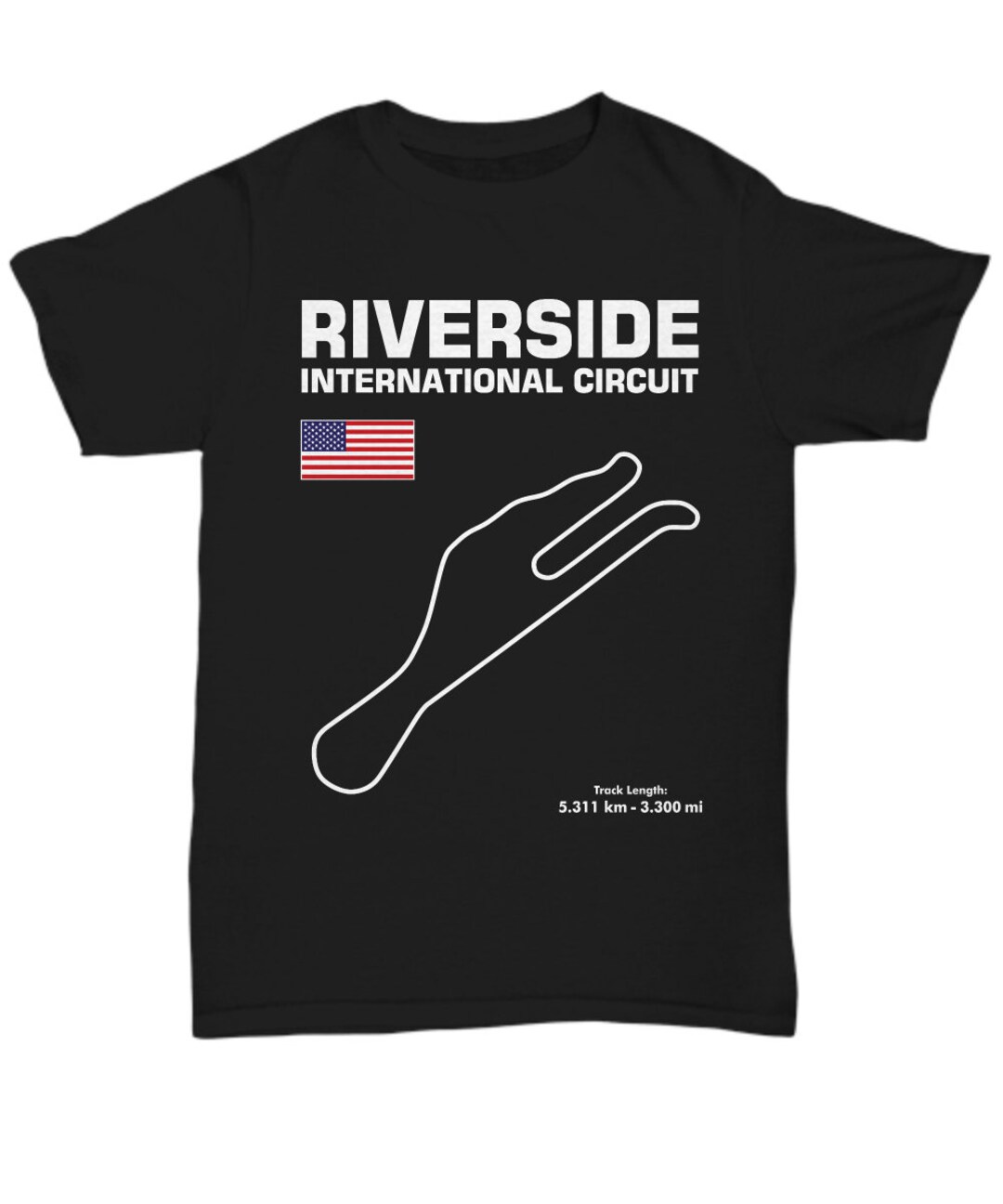Riverside International Circuit Outline Shirt Car Racing Track Day Spec ...