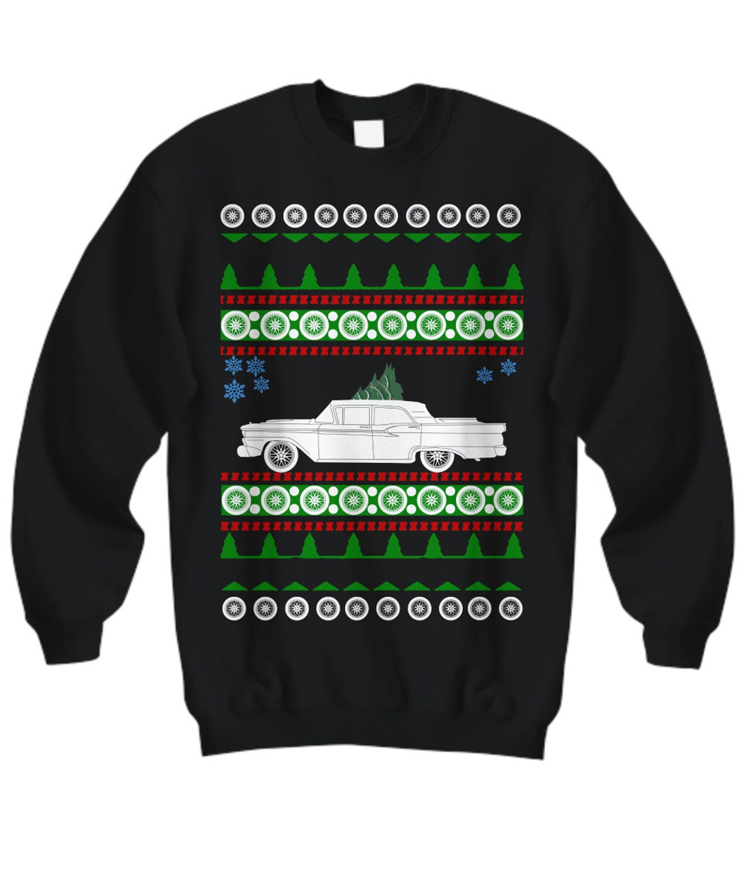 1959 Ford Galaxie Ugly Christmas Sweater Hot Rod Xmas Gift Drag Racing ...