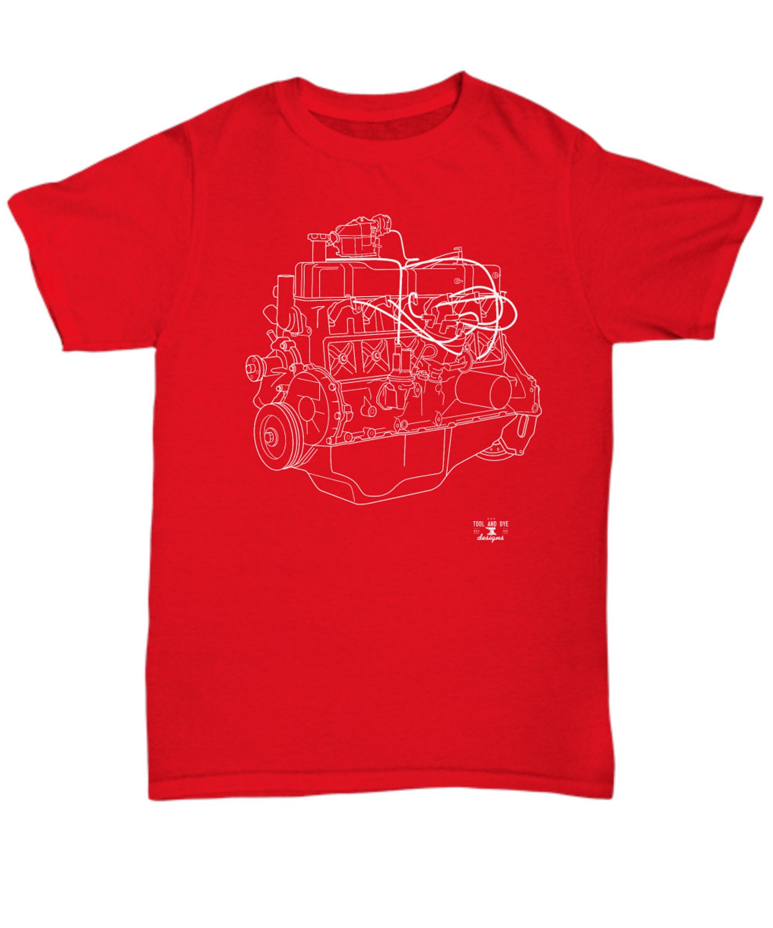 Ford 300 Engine Blueprint 6 Cylinder Shirt Track Wear Motorsport ...
