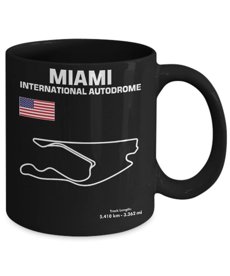 Track Outline Miami International Autodrom Mug 11 Ounce Race Track Scca ...