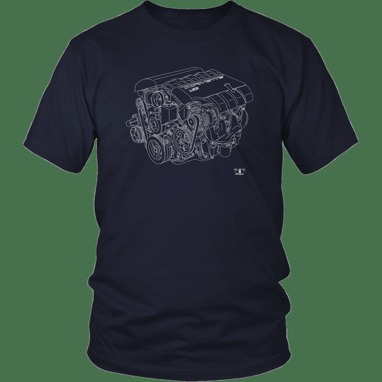 LS Engine Blueprint Shirt LS3 Corvette C5 Chevy Gm Hot Rod Motor V8 Big ...