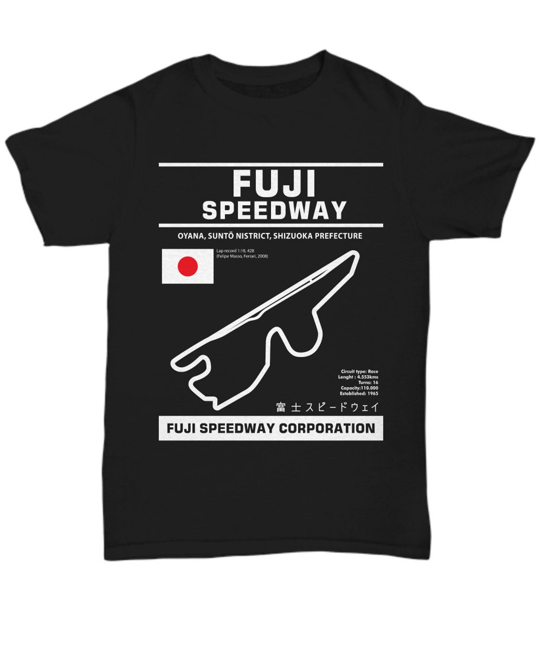 Fuji Speedway Track Outline Shirt JGTC F1 Raceway DTM FIA Scca Racing ...