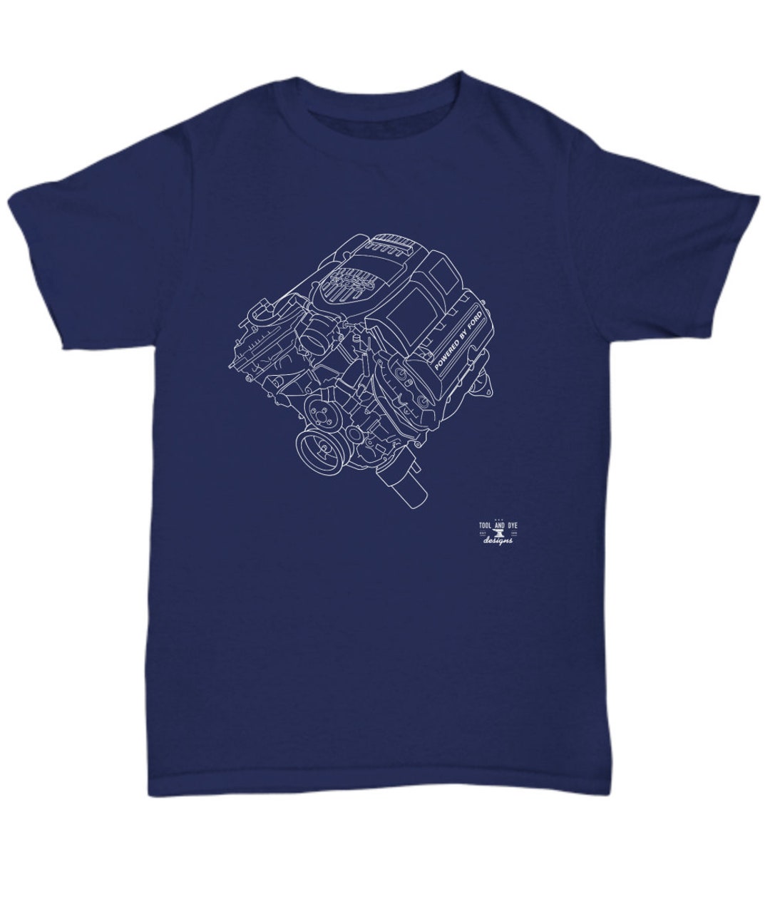 302 Boss Ford Engine Blueprint T-shirt Gift for Mustang Owner V8 Motor ...