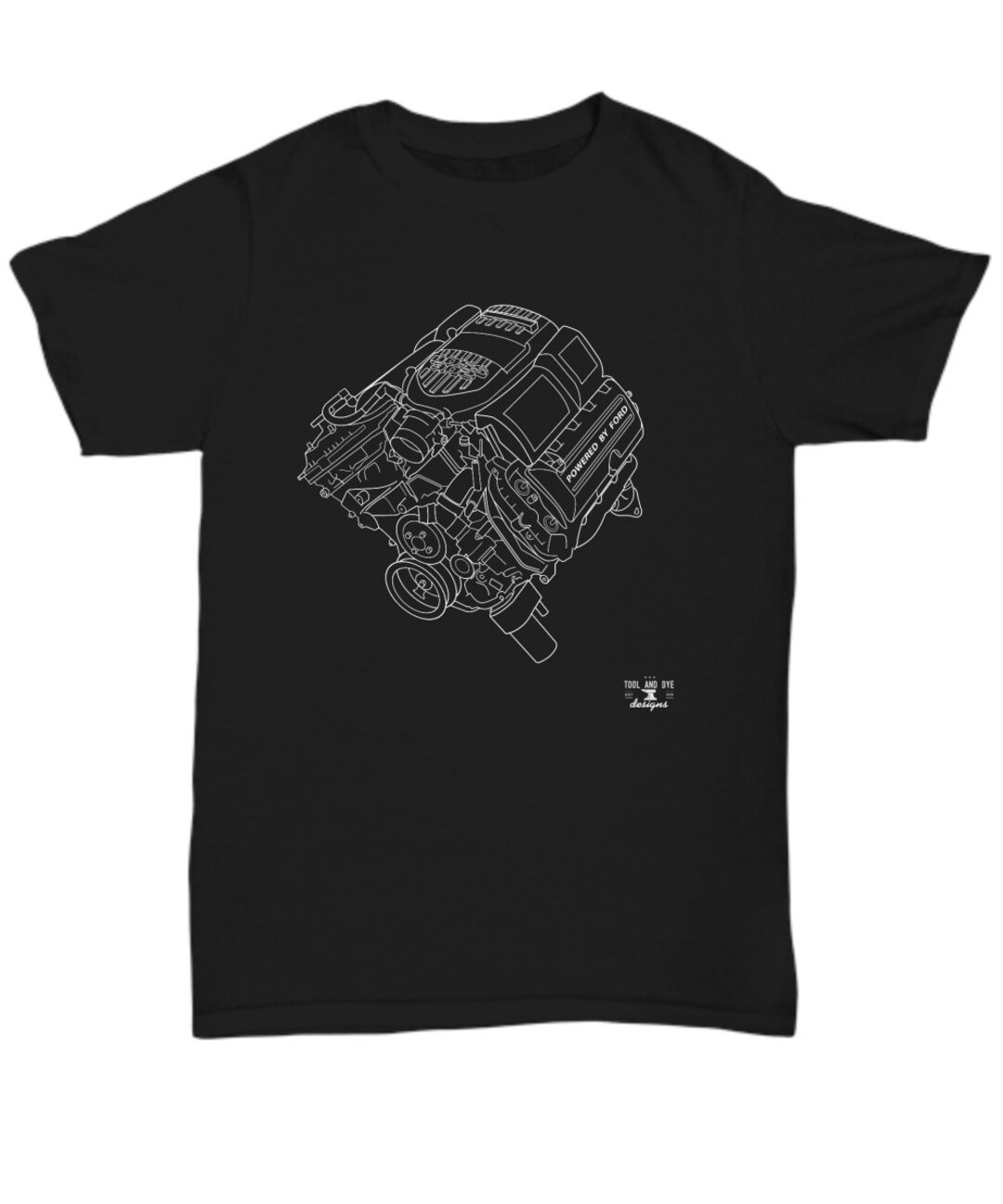 302 Boss Ford Engine Blueprint T-shirt Gift for Mustang Owner V8 Motor ...