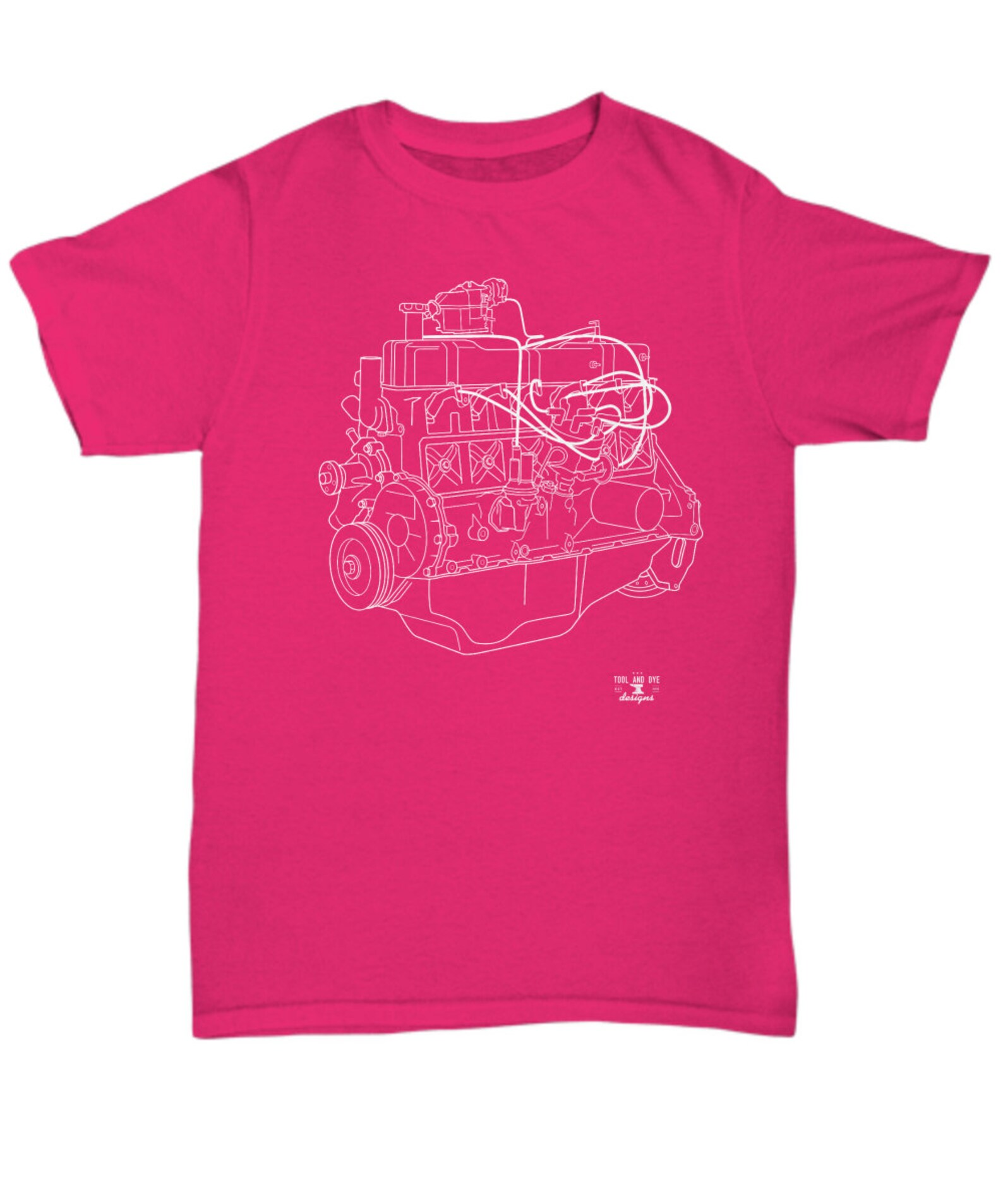 Ford 300 Engine Blueprint 6 Cylinder Shirt Track Wear Motorsport ...